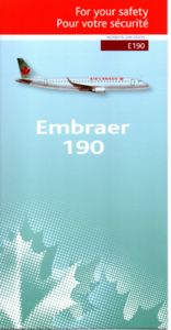 Safety Card: Embraer 190 (Air Canada, CanadaCol:ACA-CA-0026