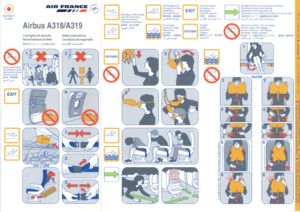 Safety Card: Airbus A318/A319 (Air France, FranceCol:AFR-FR-0008