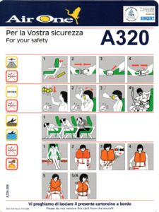 Safety Card: A320 (Air One, ItalyCol:ADH-IT-0002