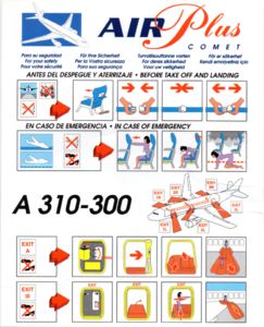 Safety Card: A 310-300 (Air Plus Comet, SpainCol:MPD-AP-ES-0001
