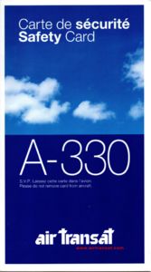 Tarjeta de seguridad: A-330 (Air Transat, CanadáCol:TSC-CA-0007