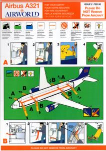 Safety Card: Airbus A321 (Airworld, United Kingdom of Great Britain ...