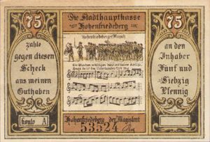 Banknote: 75 Pfennig (German Notgeld(Hohenfriedeberg) GrM:620.1a-9/10