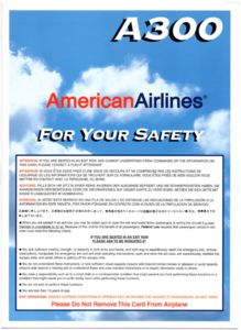 Safety Card: A300 (American Airlines, United States of AmericaCol:AAL ...