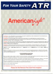 Safety Card: ATR (American Eagle, United States of AmericaCol:AAL-EA-US ...