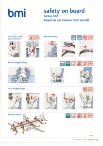 Safety Card: Airbus A321 (BMI British Midland, United Kingdom of Great ...