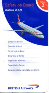 Tarjeta de seguridad: Airbus A321 (British Airways, Reino UnidoCol:BAW ...