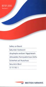 Safety Card: B737-200 (British Airways, United Kingdom of Great Britain ...