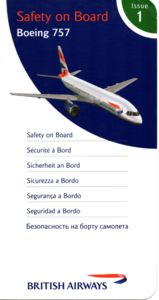Safety Card: Boeing 757 (British Airways, United Kingdom of Great ...