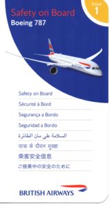 Safety Card: Boeing 787 (British Airways, United Kingdom of Great ...