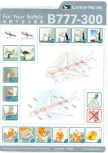 Safety Card: B777-300 (Cathay Pacific, Hong KongCol:CPA-HK-0016