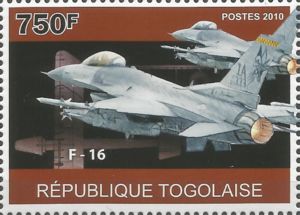 Stamp: F-16 (Togo(Henri Coanda, First short flight in a jet plane (2010 ...