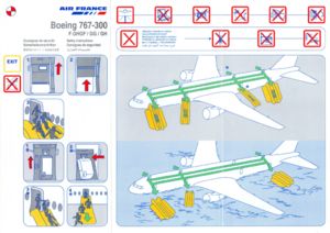 Safety Card: Boeing 767-300 (Air France, FranceCol:AFR-FR-0055