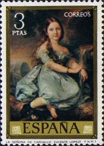 Stamp: "La Senora de Carvallo" (Spain(Stamp Day 1973: Vicente López y ...