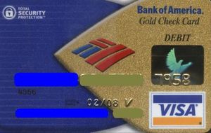 Bank Card: Gold Check Card (Bank of America, United States of ...
