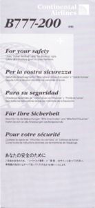 Safety Card: B777-200 (Continental Airlines, United States of ...