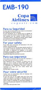 Safety Card: EMB-190 (Copa Airlines, PanamaCol:CMP-PA-0006