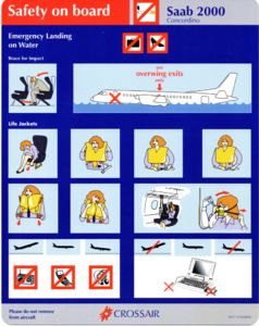 Safety Card: Saab 2000 Concordino (Crossair, SwitzerlandCol:CRX-CH-0007