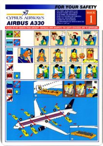 Safety Card: Airbus A330 (Cyprus Airways, CyprusCol:CYP-CY-0012