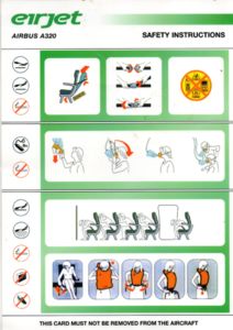 Safety Card: Airbus A320 (Eirjet, IrelandCol:EIR-IE-0001
