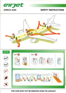 Safety Card: Airbus A320 (Eirjet, IrelandCol:EIR-IE-0001