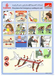 Safety Card: Boeing 777-200 (Emirates, United Arab Emirates) Col:UAE-AE ...