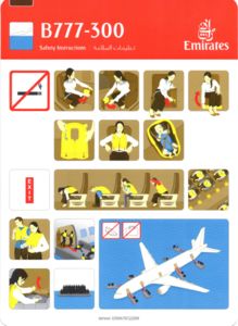 Safety Card: B777-300 (Emirates, United Arab EmiratesCol:UAE-AE-0014