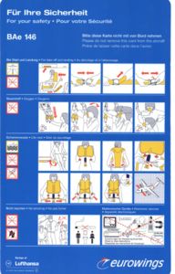 Safety Card: BAe 146 (Eurowings, Germany, Federal RepublicCol:EWG-DE-0007