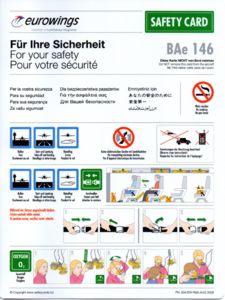 Safety Card: BAe 146 (Eurowings, Germany, Federal RepublicCol:EWG-DE-0009