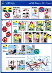 Safety Card: A320 (First Choice Airways, United Kingdom of Great ...