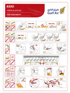 Safety Card: A320 (Gulf Air, BahrainCol:GFA-BH-0001