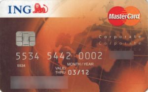 Bank Card: Mastercard Corporate (ING Bank Śląski SA, PolandCol:PL-MC ...
