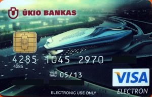 Bank Card: Visa Elektron (Ukio Bankas, LithuaniaCol:LT-VE-0018