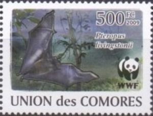 Stamp: Livingstone's Flying Fox (Pteropus livingstonii) (Comoros(WWF ...