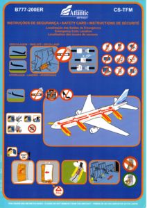 Safety Card: B777-200ER CS-TFM (Euro Atlantic Airways, PortugalCol:MMZ ...