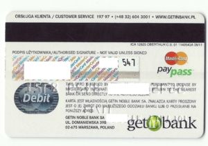 Bank Card: Mastercard - Green Balls (Getin Noble Bank, PolandCol:PL-MC-0288