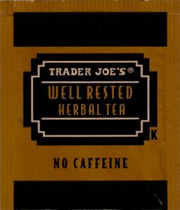 Tea Bag: Well Rested Herbal Tea, bs 2 black squares, brown bag, glos ...