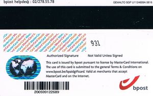 Gift Card: Bpaid Gift card (bpost, Belgium(Gift) Col:BE-bpost-003