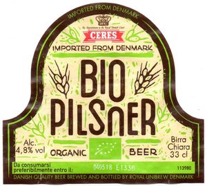 Drink Label: Ceres Bio Pilsner - Organic Beer (Royal Unibrew, DenmarkCol:DK-BEER-000053