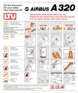 Safety Card: Airbus A320 (LTU, Germany, Federal RepublicCol:LTU-DE-0002