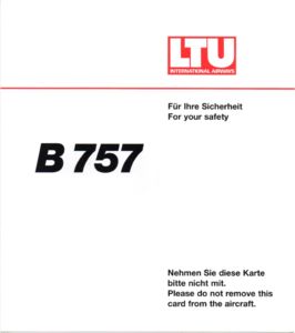 Safety Card: B757 (LTU, Germany, Federal RepublicCol:LTU-DE-0009