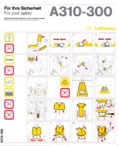 Safety Card: A310-300 (Lufthansa, Germany, Federal RepublicCol:DLH-DE-0009