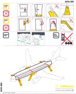 Safety Card: A310-300 (Lufthansa, Germany, Federal RepublicCol:DLH-DE-0009
