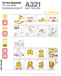 Safety Card: A321 A321-100/-200 (Lufthansa, Germany, Federal ...