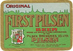 Drink Label: First Pilsen (Pivovar Gambrinus Plzeň, Czech RepublicCol ...
