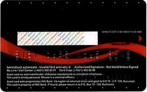 Bank Card: Design black (ING Bank, RomaniaCol:RO-MC-0108.02