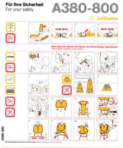 Safety Card: A380-800 (Lufthansa, Germany, Federal RepublicCol:DLH-DE-0056
