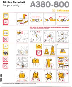 Safety Card: A380-800 (Lufthansa, Germany, Federal RepublicCol:DLH-DE-0057