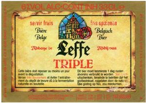 Drink Label: Leffe Triple (Brouwerij Hoegaarden (InBev) , BelgiumCol:BE ...
