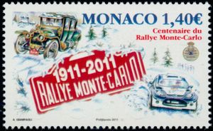 Stamp: Monte Carlo Rally, centenary (MonacoMi:MC 3018,Sn:MC 2615,Yt:MC ...